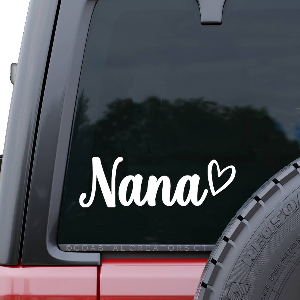 Nana White Vinyl Car Window Sticker Decal (Packaged) | Simple Chicks ...