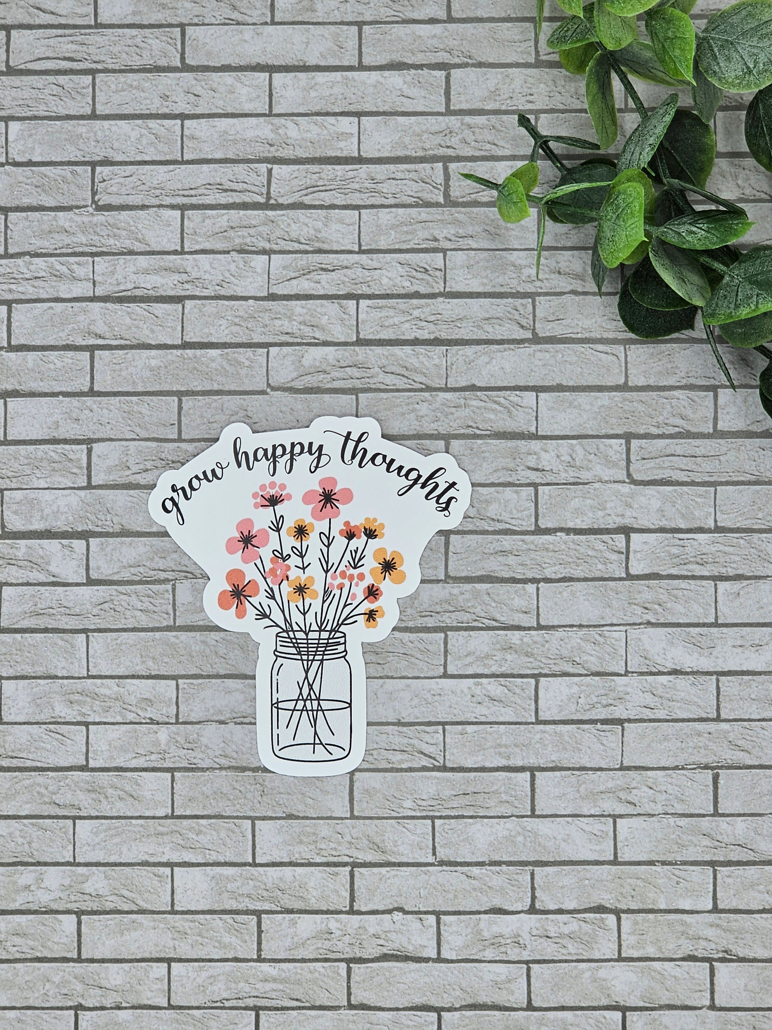 Grow Happy Thoughts Sticker | Simple Chicks Designs
